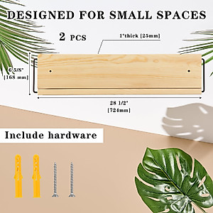 Mifoci 2 Pcs Wall Mounted Shoe Rack Wooden Shoe Rack Organizer Wall Shoe Holder Modern Compact Wood Rv Shoe Storage for Sneaker Footwear Slipper Boots Entryway Narrow Spaces Hallway(28.35'' Long)