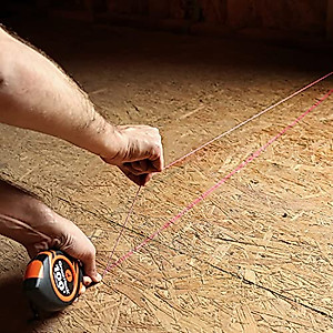 Great Neck 74602 6 To 1 Chalk Reel with Red Chalk, Retractable Chalk Line and Chalk Refill Bottle, Plumb Line Chalk Kit, Straight Line Tool