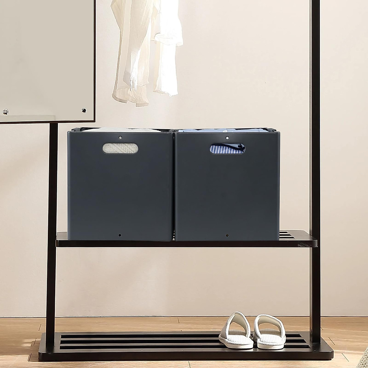 Vadidiya Plastic Folding Storage Cube Bins, Collapsible Storage Cubes, 4 Packs