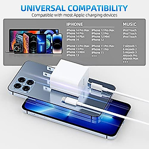 iPhone 14 13 Fast Charger,3Pack Apple Charger iPhone Charger,Apple Super Fast USB C Wall Charger[Apple MFi Certified]6FT Type C to Lightning Cable for iPhone 14/14 Plus/13 MiNi/12 Pro Max/11 Pro/iPad