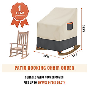 SOKINGCOVER Patio Swivel Chair Covers 2 Pack, Outdoor Swivel Rocker Chair Cover for Outdoor Furniture,Rocking Chair Covers Waterproof, 30" W X 34" D X 38.5" H, All-Weather, Khaki Gray