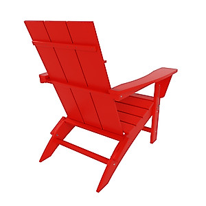 WestinTrends Ashore HDPE Outdoor Patio Poly Folding Adirondack Chair, Red