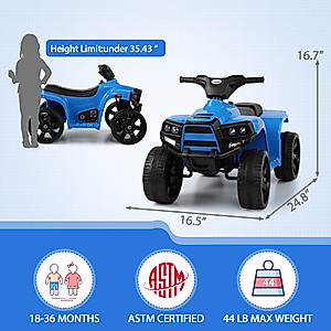 TOBBI Ride on ATV Four Wheeler for Kids1-3,Electric 4 Wheeler ATV Quad Ride OnCar Toy with LED Headlights, Horn, Speedlndicator (Pink Camo)