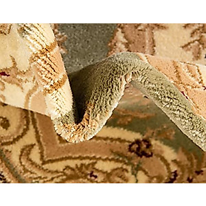 Unique Loom Versailles Collection Traditional Classic Floral Motif Area Rug (5' 0 x 5' 0 Octagon, Green/Ivory)