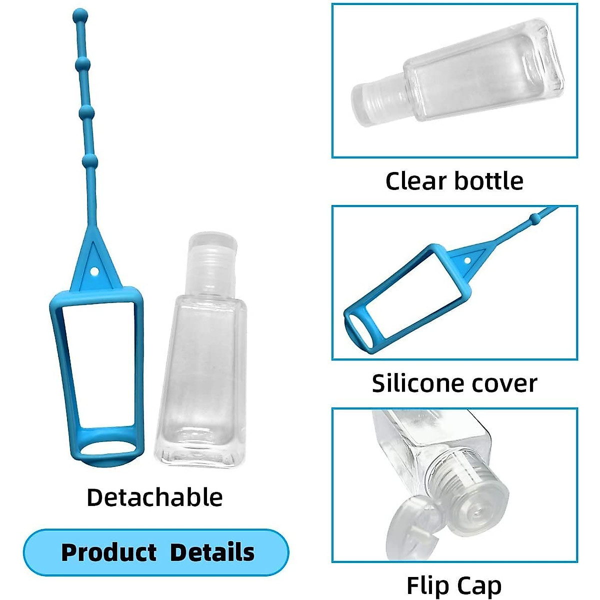 10 Pack Keychain Empty Squeeze Bottle With Holder,Travel Size 1 oz Leakproof Squeeze Bottles for kids and adult party favor (10Pack)