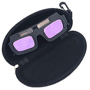 NUZAMAS Welding Glasses Eyes Protection Goggles, Solar Auto Darkening Welding Goggles, Welder Safety Protective Tools, PC Lens Welding Soldering Sight Protection, Comes with Glasses Case