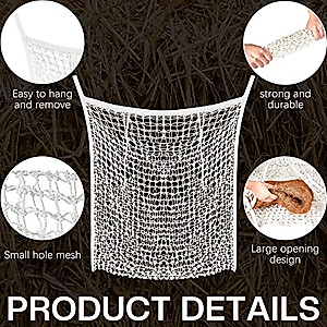 2 Pcs Slow Feed Hay Net Hay Feeder Hay Bags for Horses Goat Stall Trailer Horse Feeding Supplies (White,35 x 31 Inch)