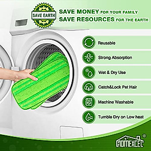 HOMEXCEL Microfiber Mop Pads Compatible with Swiffer Sweeper Mops, Reusable and Machine Washable Floor Mop Pad Refills, Mop Head Replacements for Multi Surface Wet & Dry Cleaning, Pack of 2