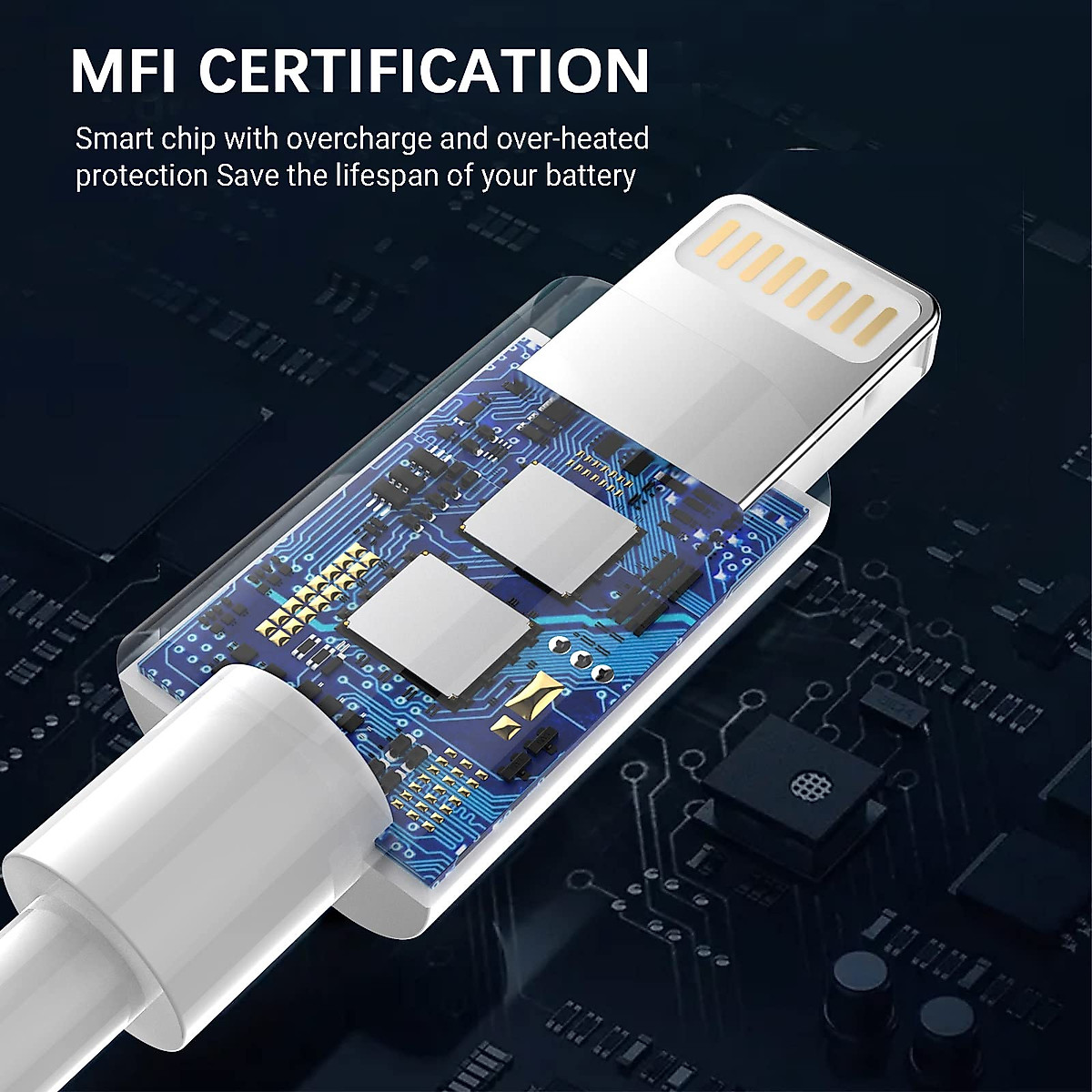 Marchpower iPhone 14 Charger Cord-3Pack 3ft 6ft 10ft MFi Certified Lightning Cable USB-A Fast Charging Cable Compatible with iPhone 13 12 11 Mini Pro Max SE X XS XR 8 7 6 Plus iPod iPad AirPods, White