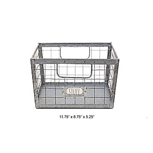 Rae Dunn Wire Storage Basket – Galvanized Steel and Solid Wood Organizer – Decorative Folder Bin with Two Handles and Label Slot - for Office, Bedroom, Living Room, Closet and More