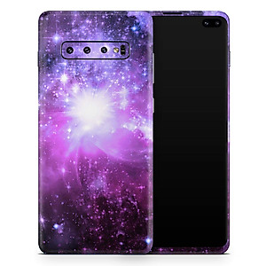 DesignSkinz Purple Space Neon Explosion Protective Vinyl Decal Wrap Skin Cover Compatible with The Samsung Galaxy S20 (Screen Trim & Back Glass Skin)