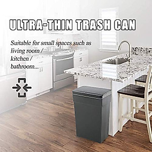 13 Gallon Touch Free Automatic Trash Can High Capacity Plastic Garbage Can Trash Bin with Lid for Kitchen Living Room Office Bathroom 50L Electronic Motion Sensor Automatic Trash Can - Black