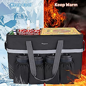 Insulated Food Delivery Bag&Insulated Food Delivery Backpack, Bundle Insulated Food Delivery Backpack, Thermal Delivery Bag For Hot Food Pizza Grocery,Insulated Food Delivery Bag with 4 Cup Holders