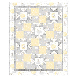 Northcott Snuggle Bunny Bunny Clouds Flannel Gray/Multi, Fabric by The Yard