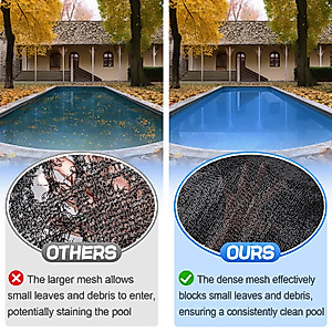 Pool Net Cover - Leaf Netting for 18 * 36ft Inground or above Ground Rectangle Pools, Pond Fine Mesh Screen for Catching Leaves Sunshade (23 * 39ft, Black)