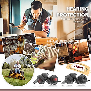 Concert Earplugs High Fidelity Music Ear Plugs 2 Pairs, 100X Reusable Noise Reduction Ear Plugs, Hearing Protection for Musicians, DJs, Festival, Raves, Drummers, Loud Noise -2 Sizes Fit All Ear Canal