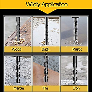 6PCS Ceramic Tile Drill Bits, JOERIC Masonry Drill Bits Set for Glass, Brick, Tile, Concrete, Plastic and Wood Tungsten Carbide Tip for Wall Mirror and Ceramic Tile with Size (5mm ~12mm).