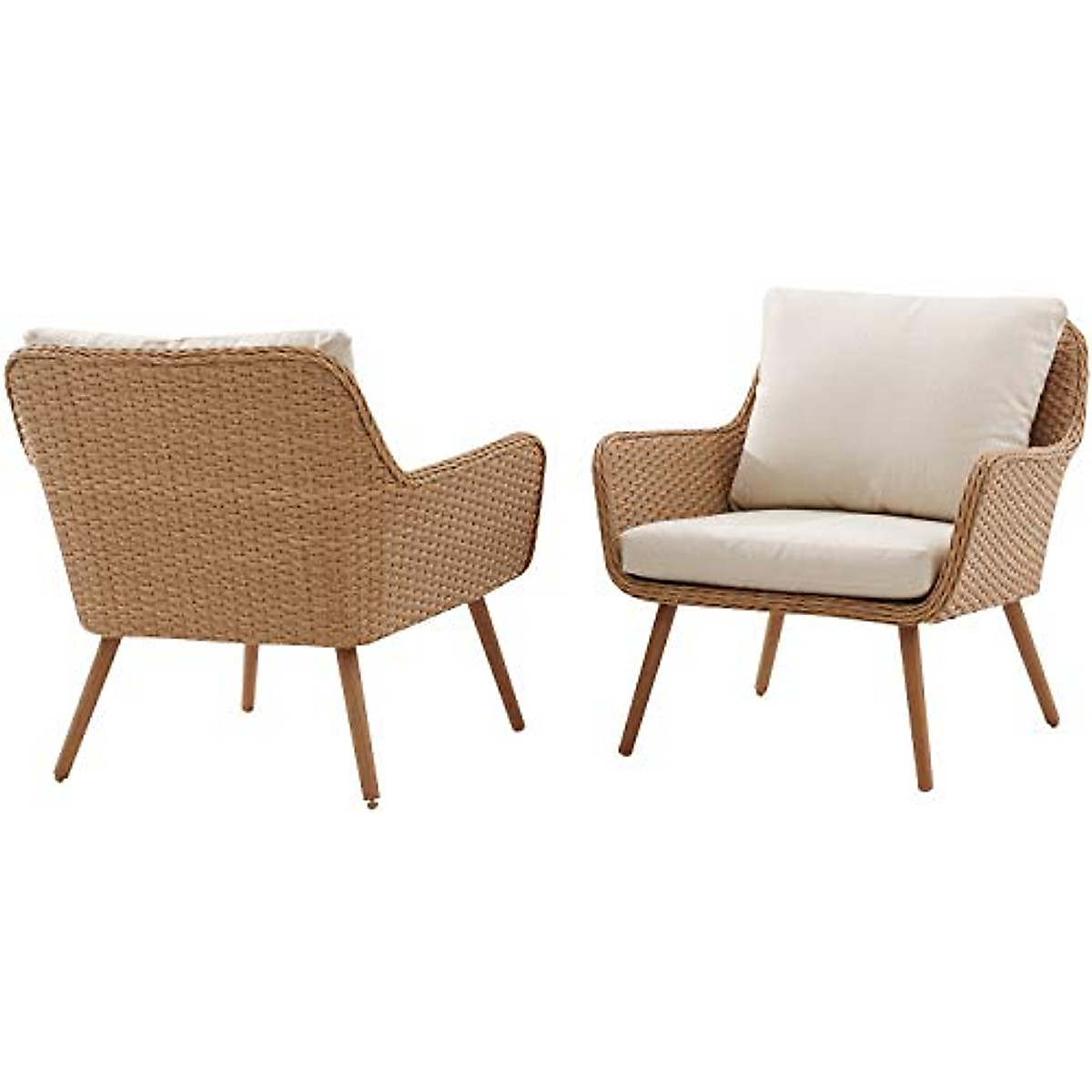 Crosley Furniture CO7185-LB Landon Outdoor Wicker Chairs (Set of 2) Light Brown