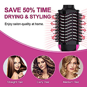 Hair Dryer Brush Blow Dryer Brush in One, 3 in 1 Hair Dryer and Styler Volumizer with Negative Ion Anti-frizz Blowout Ceramic Coating Hot Air Brush, Mothers Day Gifts for Mom, 75MM Oval Shape