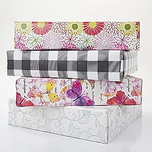 Current Pearl Stripe Swirls Jumbo Rolled Gift Wrap (1 Giant Roll, 61 sq. ft.) Peek-Proof, For Weddings, 25th Silver Anniversary Wrapping Paper