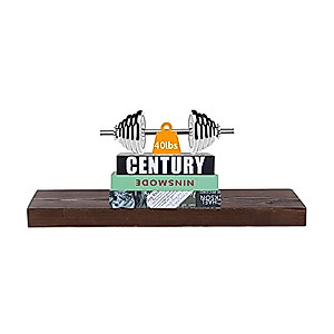 QTSARTISAN Floating Shelf ,Wall Shelf,Decor Wall Mounted Shelves ,Hanging Shelf Set for Bathroom Kitchen Living ,Kitchen,Room Bedroom Storage (17" x 5.9", Dark Walnut)