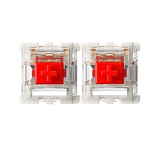 kutethy Gateron G Red Pro Switches Pre-lubed 3pin RGB SMD Linear for Gaming Mechanical Keyboard (72 Pcs, Red)