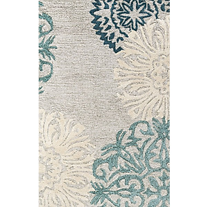 Rizzy Home | DI2241 | Dimensions Collection | Wool Area Rug | 8' x 10' | Blue/Gray/Rust/Blue Medallion