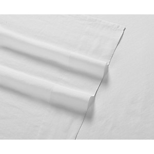 Brooklyn Loom - Linen California King Sheet + Pillowcase Set - Moisture Wicking Fabric - White