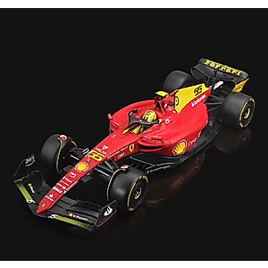 Xiangtat Bburago 1/18 2022 F1-75 75th Anniversary #16 Charles Leclerc F1-75#55 Carlos Sainz Alloy Luxury Vehicle Diecast Cars Model Toy Collection Gift (1/18 F1-75 75th #55)