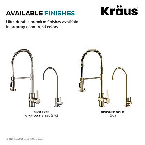 KRAUS Britt Commercial Style Kitchen Faucet and Purita Water Filter Faucet Combo in Spot Free Stainless Steel, KPF-1690-FF-100SFS