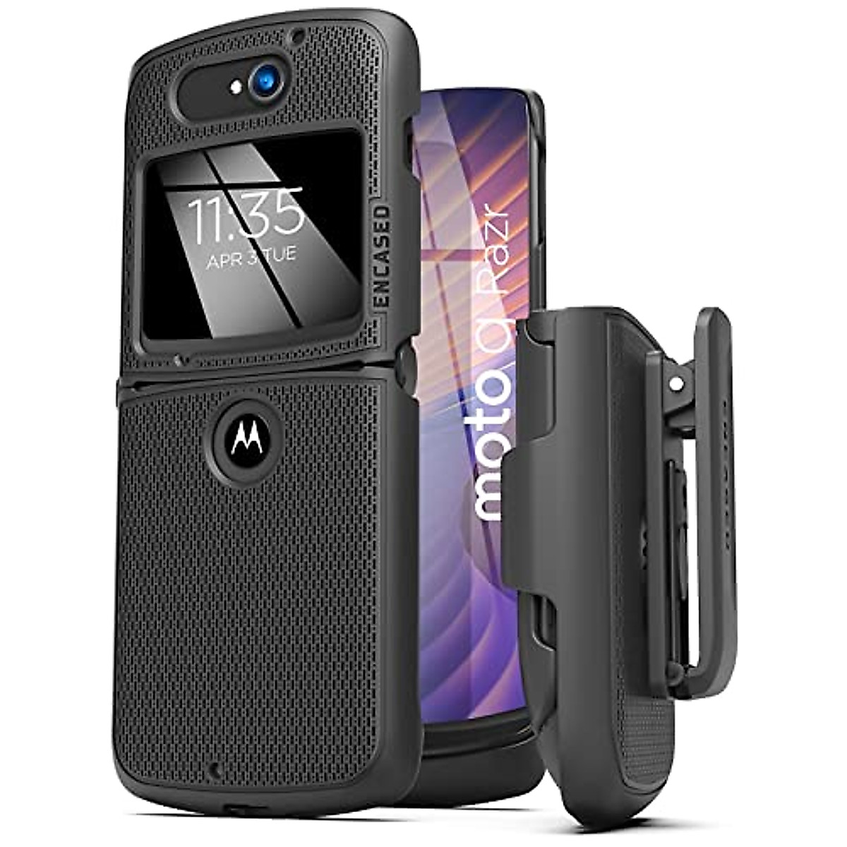 Encased DuraClip Holster for Motorola RAZR 5G Belt Clip Case (Ultra Slim, Flip Design)