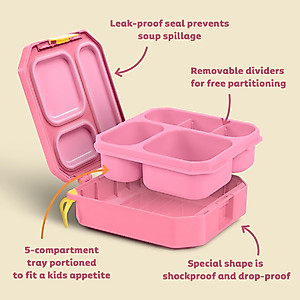 AmazingLife Lunch Box for Girls, Kids Bento Lunch Box with Compartments, Salad Container for Lunch, Kids School Supplies Ideal for Ages 3+, Drop-Proof, Reusable On-the-Go Meal and Snack Packing