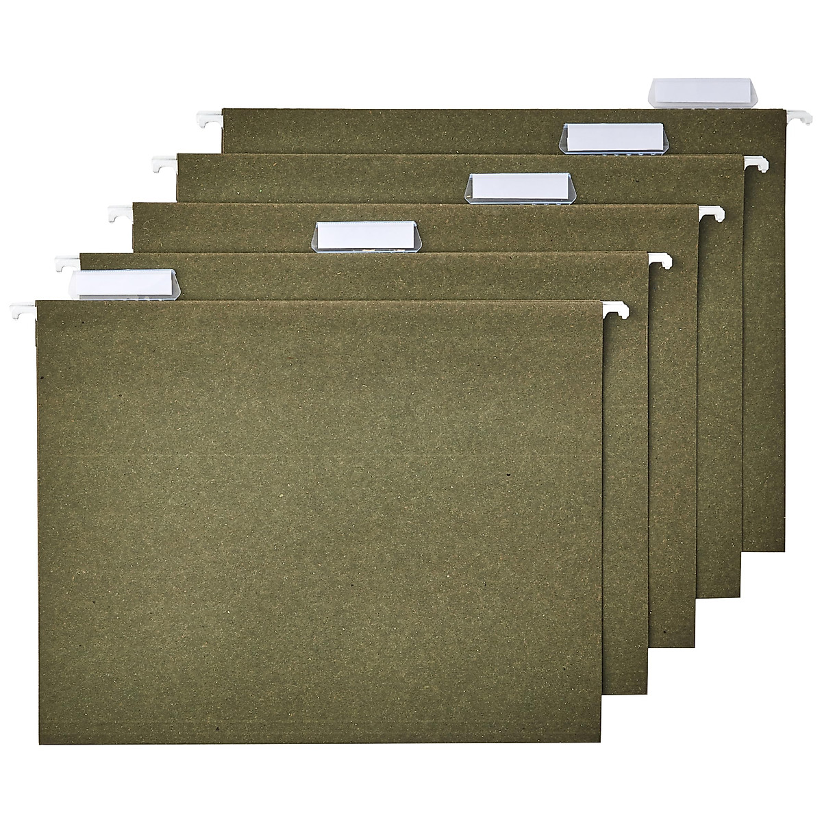Amazon Basics Hanging File Folders, Letter Size, Standard Green, 1/5-Cut Tabs, 75 per box
