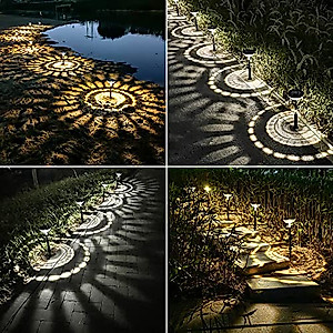 Bright Solar Pathway Lights 8 Pack,Warm White+Cool White LED Solar Lights Outdoor,IP67 Waterproof Solar Path Lights,Solar Powered Garden Lights for Walkway Yard Backyard Lawn Landscape Lighting Decor