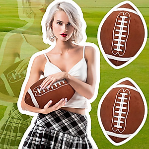Bencailor 2 Pcs Christmas Football Pillows Soft Fluffy Stuffed Football Plush Pillow Football Shaped Sports Pillows for Room Bedroom Decorations Birthday Party Decor(9.84 x 13.78 Inch)
