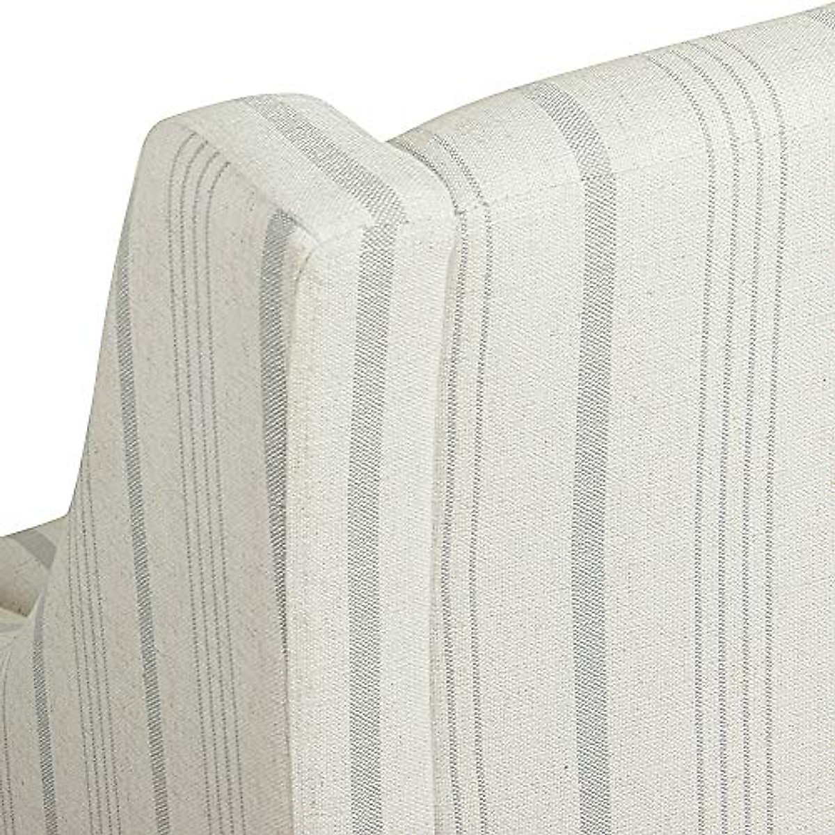 HomePop Modern Swoop Arm Accent Chair, Dove Grey Stripes