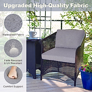XXPILOS Outdoor Seat/Back Chair Cushion Tufted Pillow 22"x22" Indoor Deep Seat Chair Cushion Set Water Resistant for Patio Furniture with 3-Year Fade Resistant