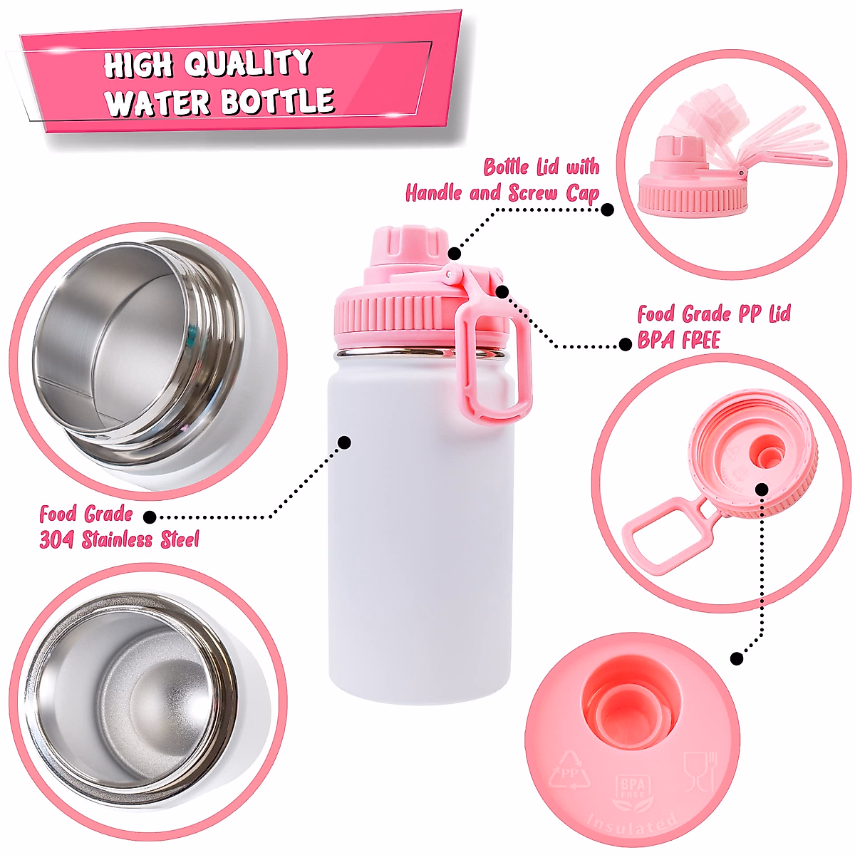 FTBox Decorate Your Own Water Bottle for Girls, Cute Arts and Crafts Gifts Toys for Girls Age 4-6-8-10-12, Unicorn/Mermaid Diamond Painting Crafts Kit for Girls Birthday Christmas Gift