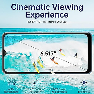 Blackview A53 Cellphone, 7GB+32GB/SD 128GB Expandable Smart Phone, Android 12 Unlocked Cell Phones, Triple SIM Card Slots, 5080mAh Battery, 6.517 inches HD+ Android Phones, Face ID t Mobile Phone