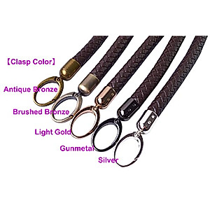 Wento 12 inch Dark Brown Braided Handles Dia.15mm PU Leather Handles for Women Replacement Handbag Tote Replacement Handbag Handles