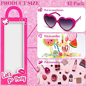 12PCS Pink Girls Party Favor Boxes Pink Doll Gift Boxes Hot Pink Bachelorette Birthday Party Decoration Candy Favors Boxes for Girls Birthday Party Cowgirl Birthday Bridal Shower Supplies