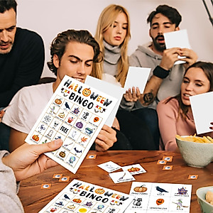 5 x 7 Inches Halloween Bingo Game Cards, Holiday Indoor Outdoor Bingo Game with 24 Players, Party Activity Supplies for Family Colleague Friend Adult Teen Halloween Party School Classroom-04