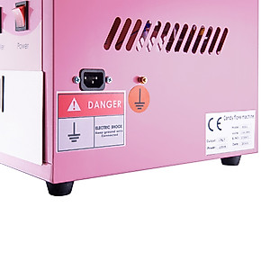 Cotton Candy Machine – 1000W Vortex Floss Maker with Stainless-Steel Pan - Uses Sugar or Hard Candy for Party Treat by Great Northern Popcorn (Pink)