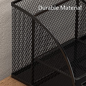 ITAYVAN Desk Organizers, Office Supplies Pencil holder with 6 Compartments and 1 Sliding Drawer, Mesh Desktop Organizer for Office, Home, Classroom and School