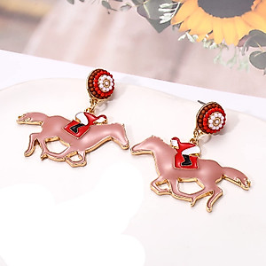 Horse Earrings Funny Kentucky Derby Race Horse Drop Dangle Earrings for Women Western Cute Horse Dangling Earrings Jewelry Gift for Horse Racing Fan