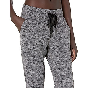 Amazon Essentials Women's Brushed Tech Stretch Jogger Pant (Available in Plus Size), Dark Grey Space Dye, Medium
