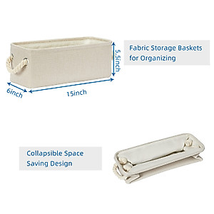 Temary Storage Baskets for Shelves 2PCs Extra Large Baskets for Blankets, Collapsible Storage Basket Cloth Baskets for Organizing, Fabric Basket for Nursery, Home (Beige, 17Lx12Wx15H Inches)