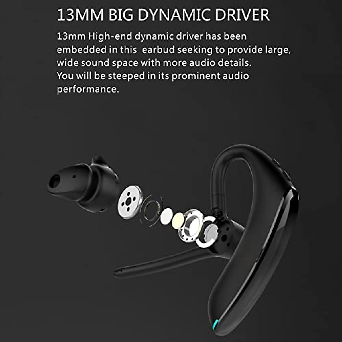 Ear Hanging Headphones, Bluetooth Headphones F910 Wireless Wrap Around Earphones Bluetooth 5.0 Single Ear Business Headphones with Noise Cancelling Microphone, Stylish Open Ear Headphones