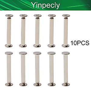 Yinpecly 10PCS M5x35mm Butt Screw, Screw,Carbon Steel Screw Binding Screws Posts for Scrapbook Photo Albums Binding and Leather Saddles Purses Belt Repair