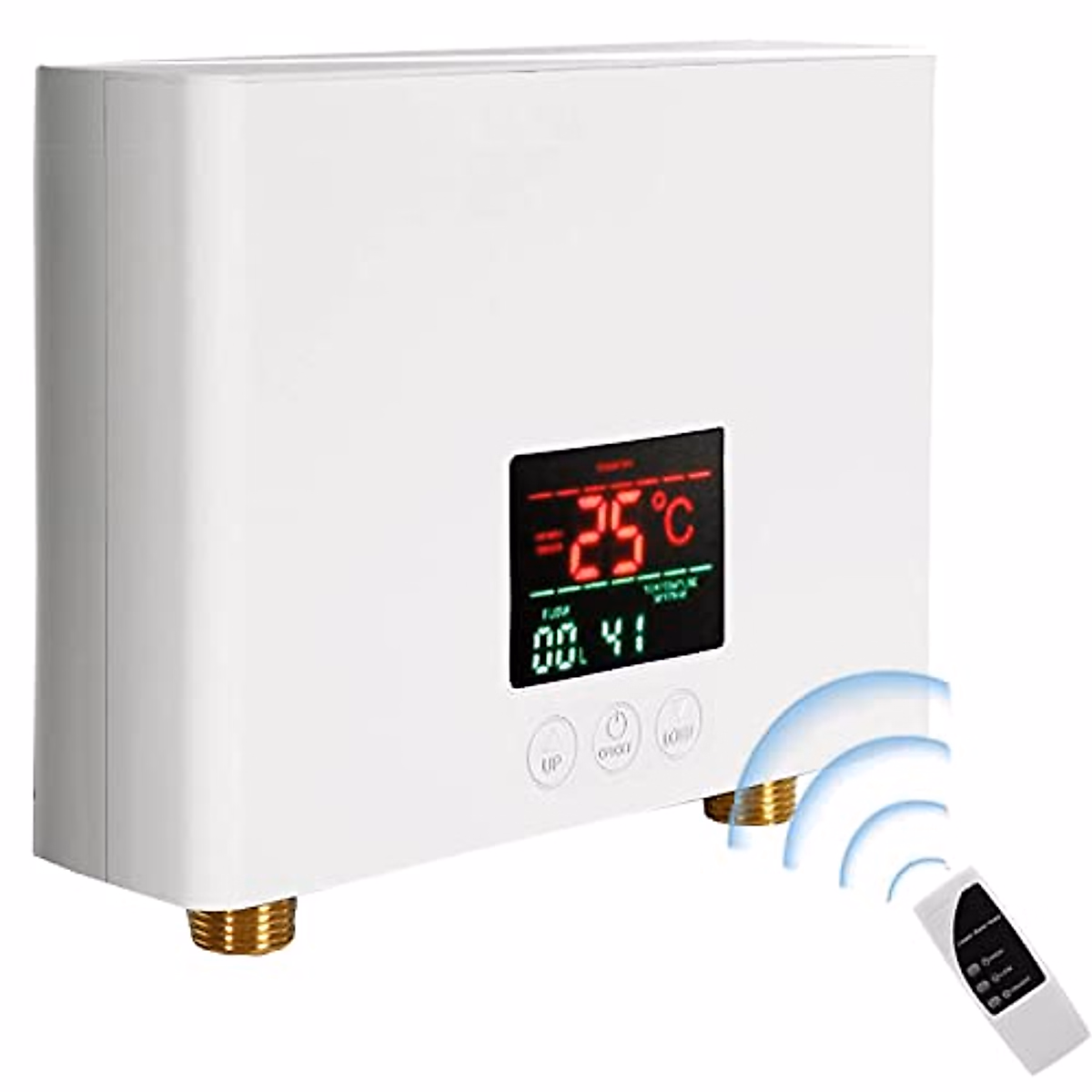 DAORDAER Mini Electric Tankless Water Heater 3000W 110V Constant Temperature Instant Hot Water Heater with Remote Control Digital Display On Demand Hot Water Heater